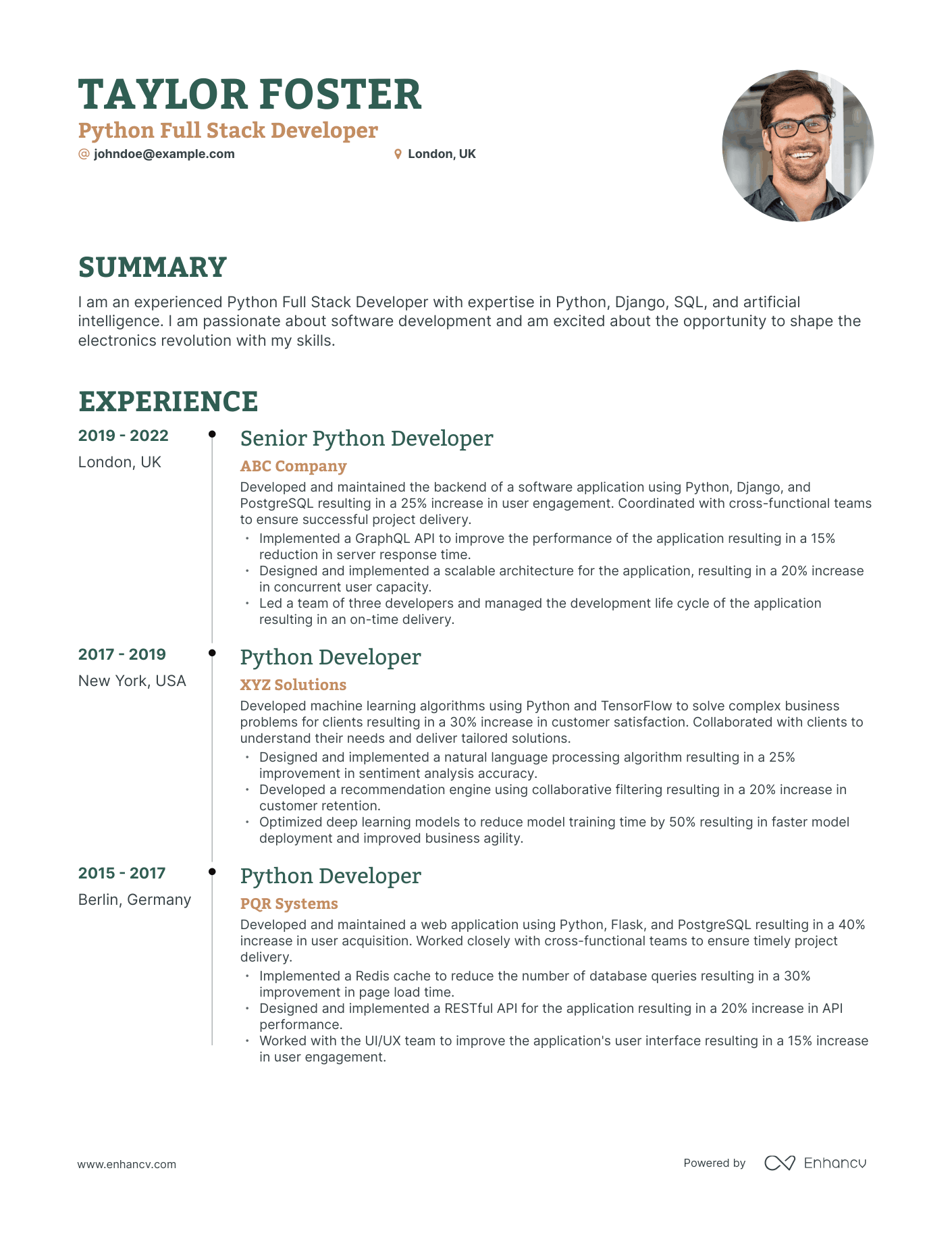 5 Python Full Stack Developer Resume Examples And Guide For 2024 6164